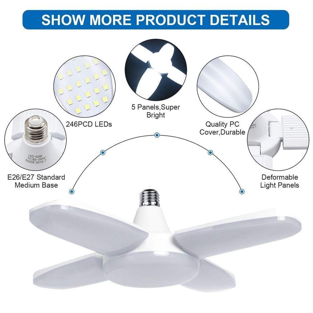 Lâmpada Led E27 Flor 28w Dobrável Branca Fria 6500k 110v | MadeiraMadeira
