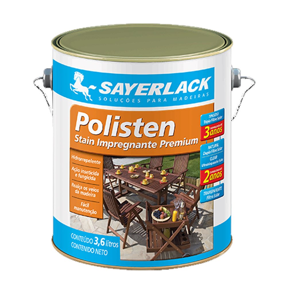 Verniz Polisten Sayerlack Stain Transparente 3,6l Madeira | MadeiraMadeira
