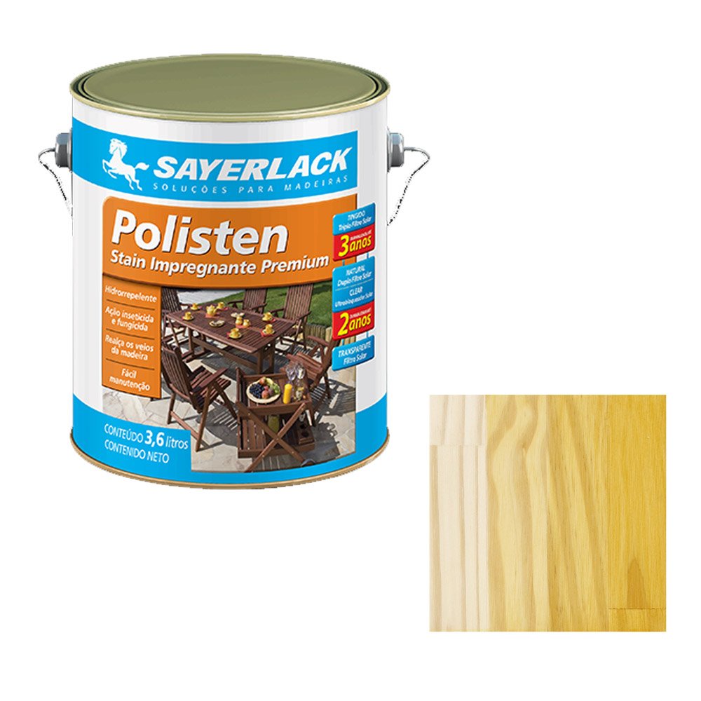 Verniz Polisten Sayerlack Stain Transparente 3,6l Madeira | MadeiraMadeira