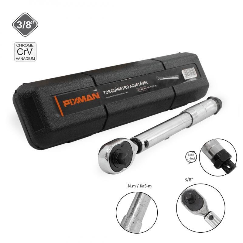 Torquímetro de Estalo Profiss. 3/8 19-110nm - B2402 - Fixman ...