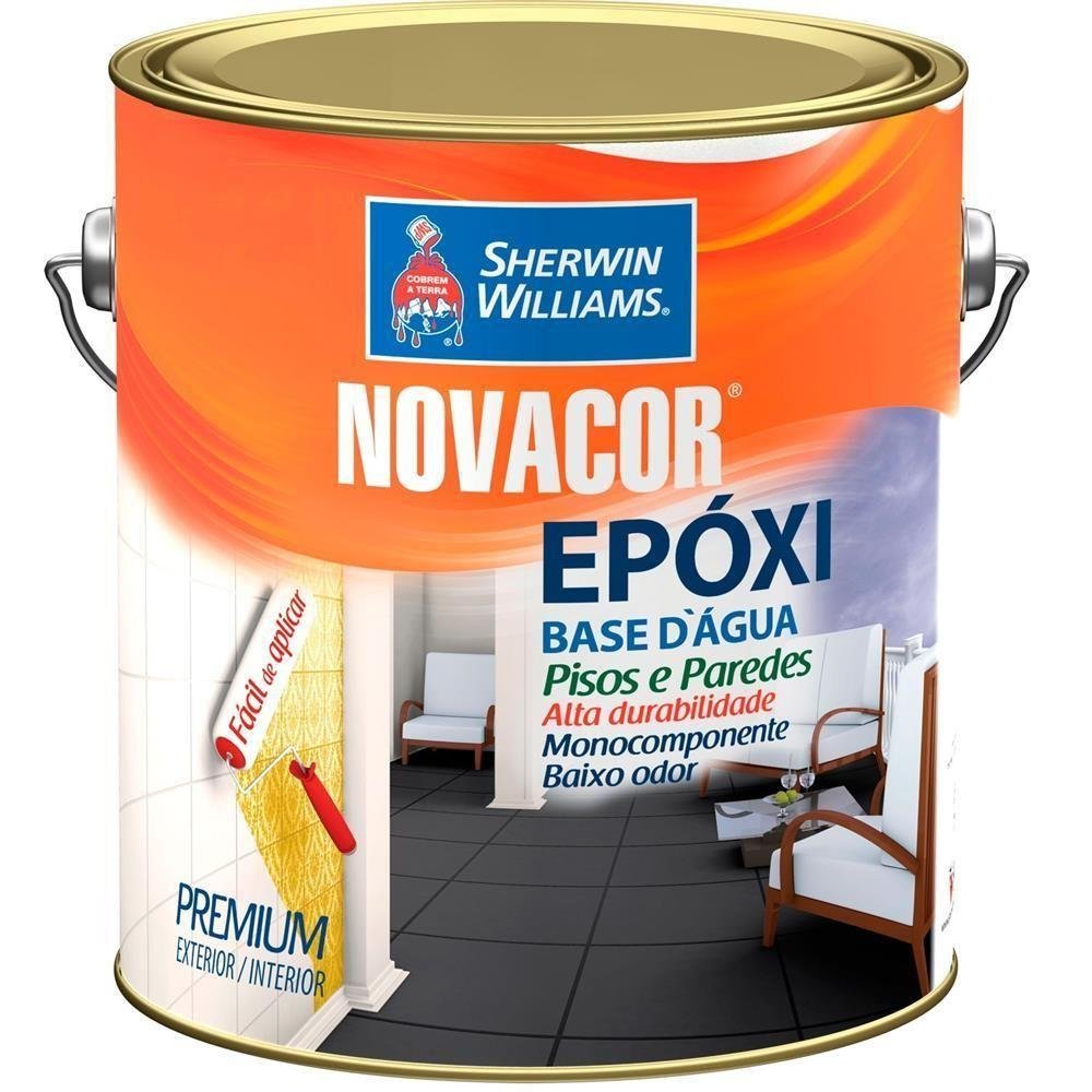 Tinta Epóxi Premium Novacor Brilhante Cinza Claro 3,6 Litros ...