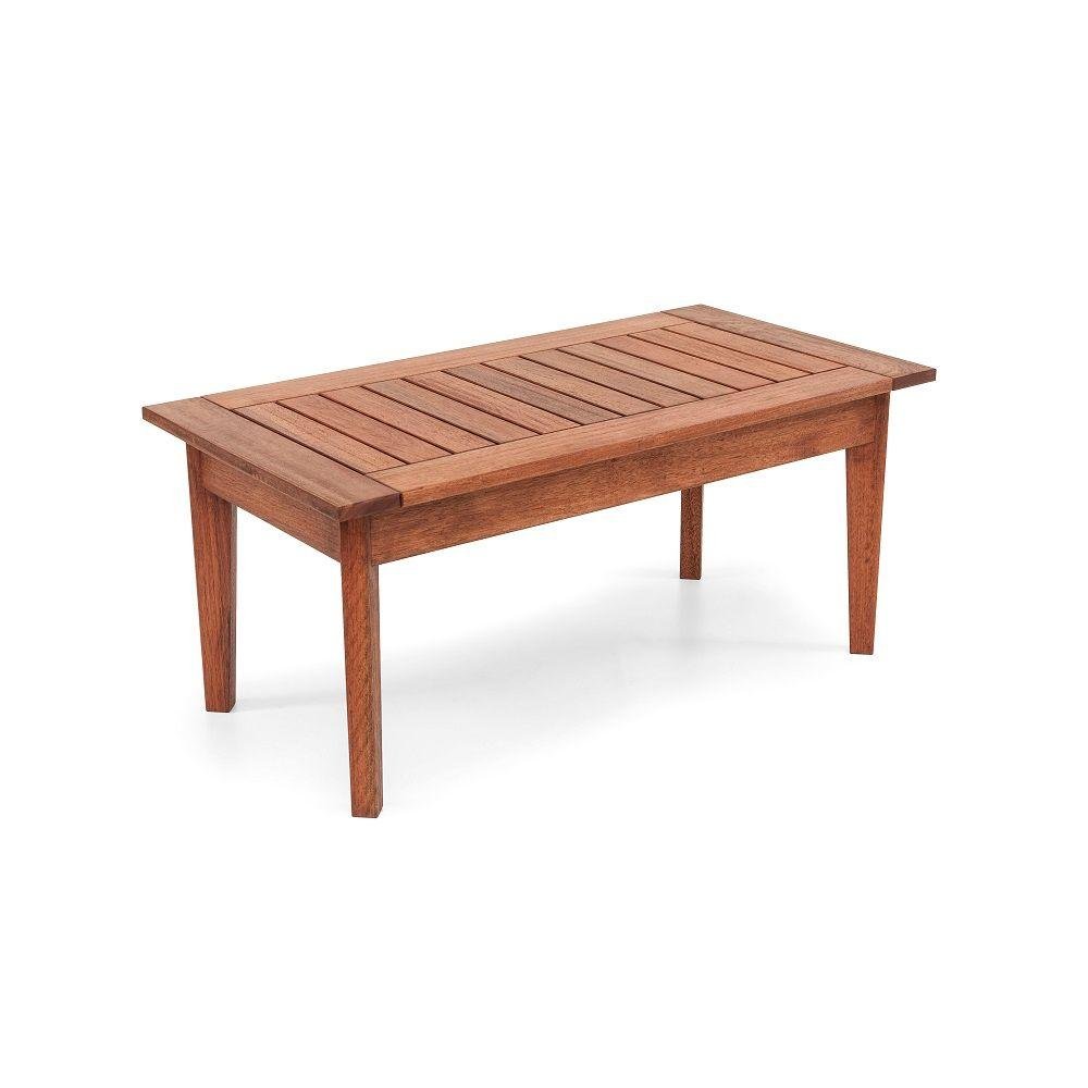 Mesa De Centro Em Madeira Maciça Retangular Magazine Decor - Natural ...