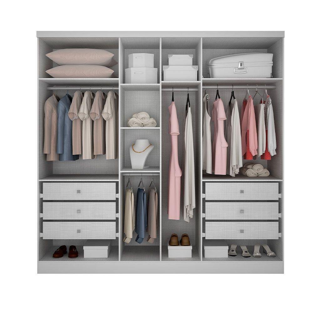 Modulo Para Guarda Roupa Com 6 Portas E 6 Gavetas Branco | MadeiraMadeira
