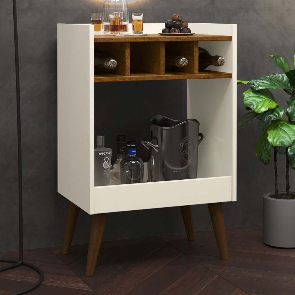 Mini Aparador Bar Royal Luxo Para 4 Garrafas - LH MÓVEIS:Off White ...