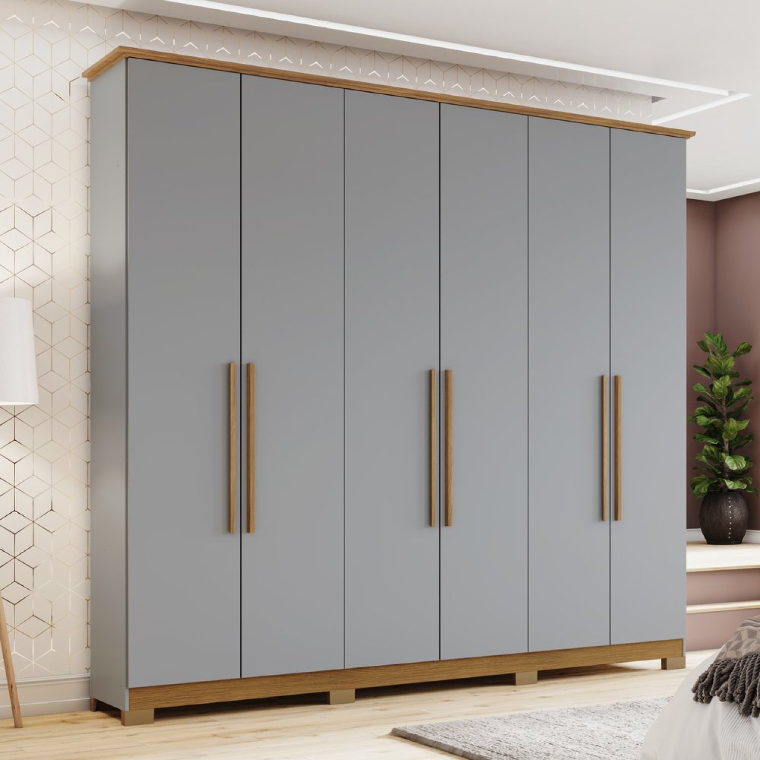 Guarda Roupa Solteiro 6 Portas 3 Gavetas Colin Henn | MadeiraMadeira