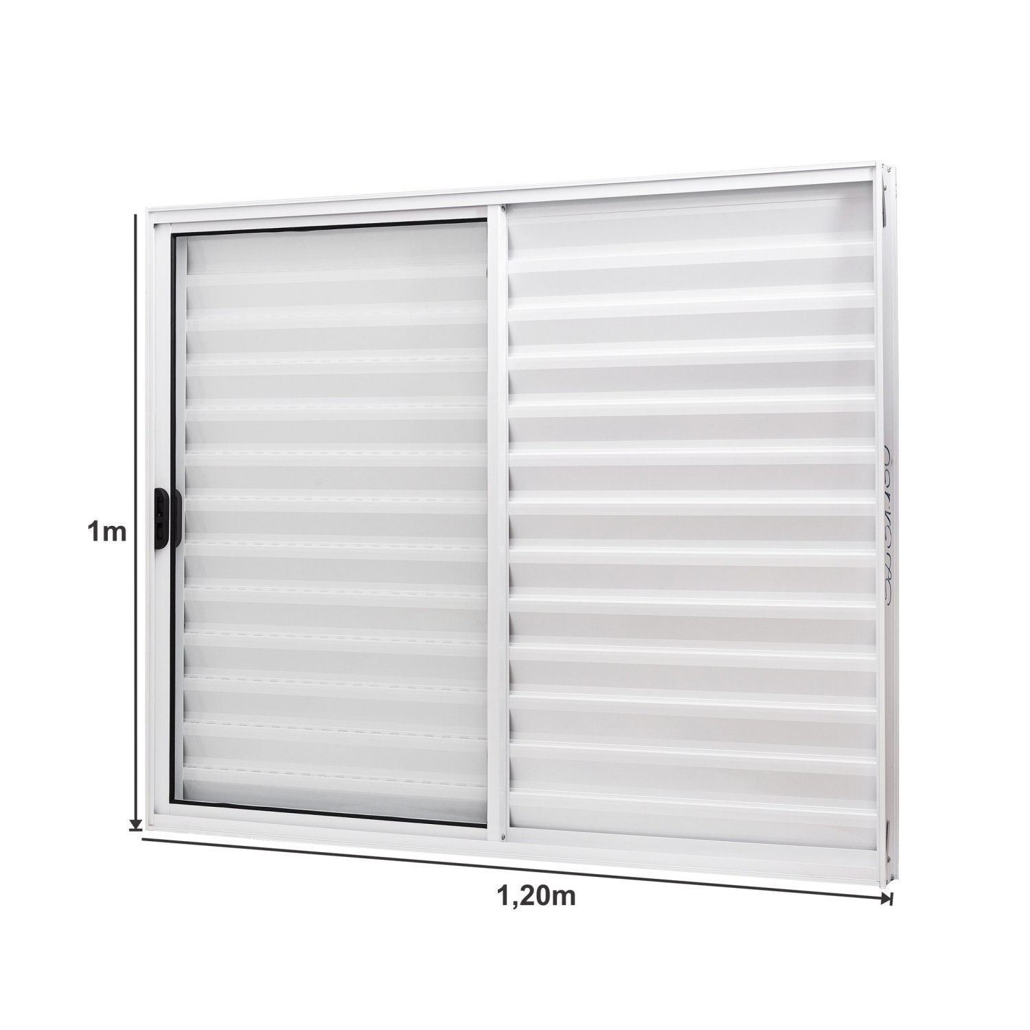 Janela de Alumínio Veneziana 100x120cm 3 Folhas Vidro Liso Slim Modular ...