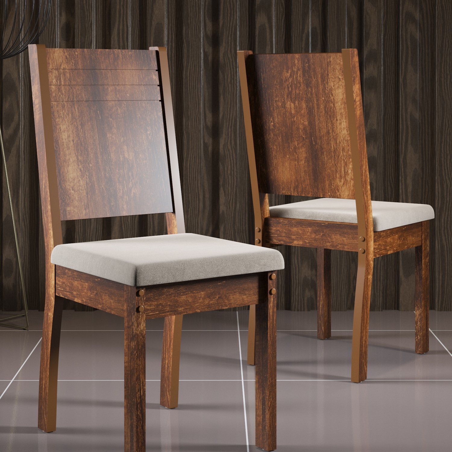 Kit 2 Cadeiras Spazzio Sonetto Móveis | MadeiraMadeira