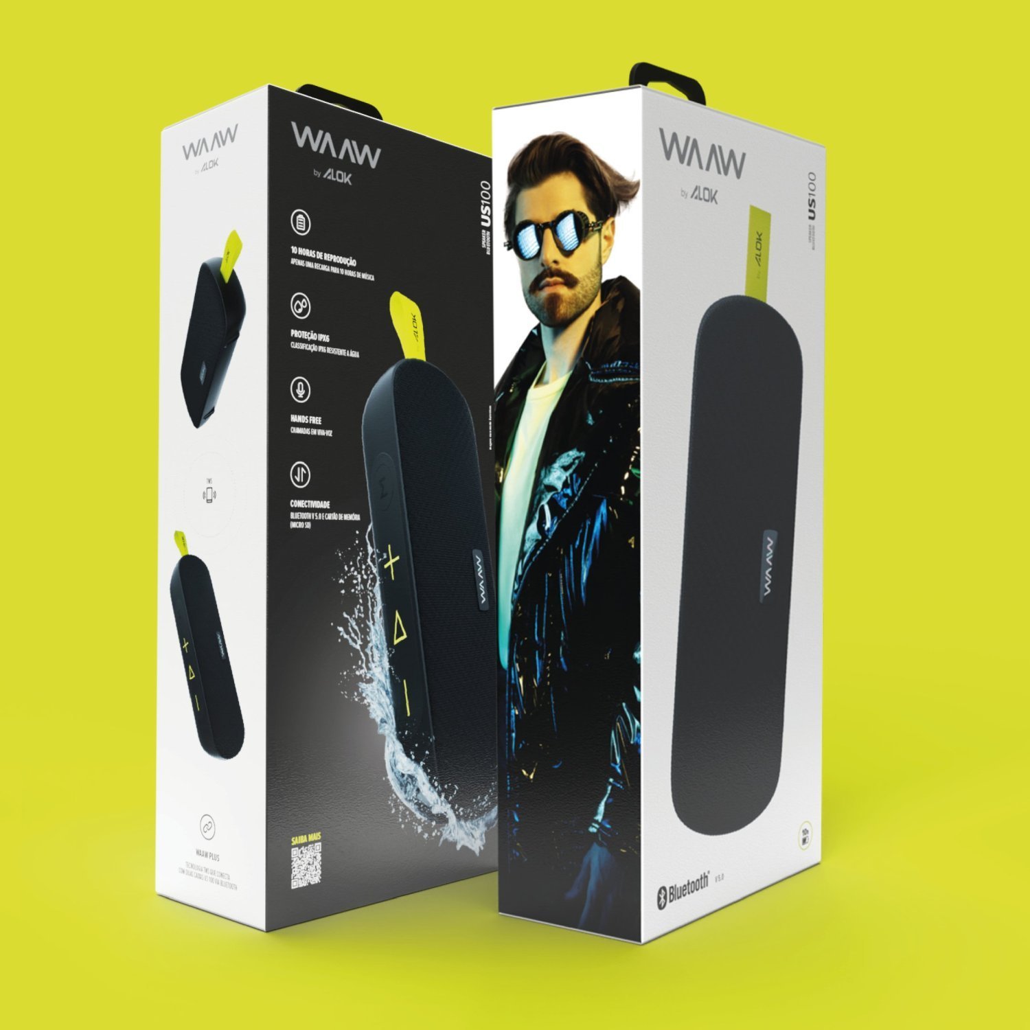 Caixa de Som Waaw by Alok US 100sb Via Bluetooth Hands Free 10 Horas de ...