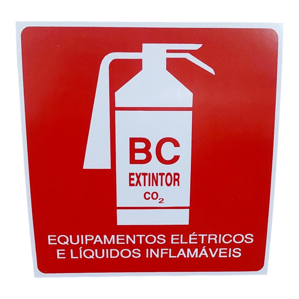 Placa de Sinalização Extintor Bc C02 20x20 Inflamaveis | MadeiraMadeira