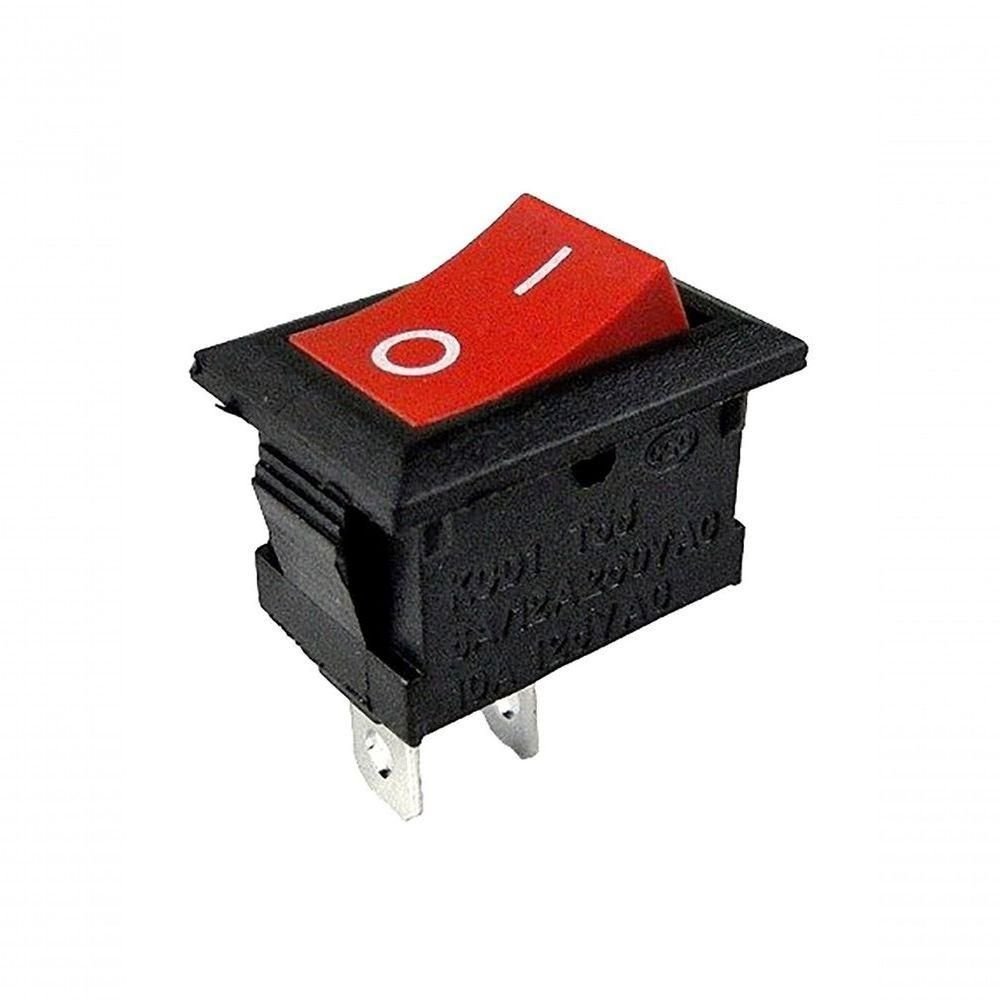 Chave Retangular On-off Vermelha 2 Terminais Kdc-101 | MadeiraMadeira