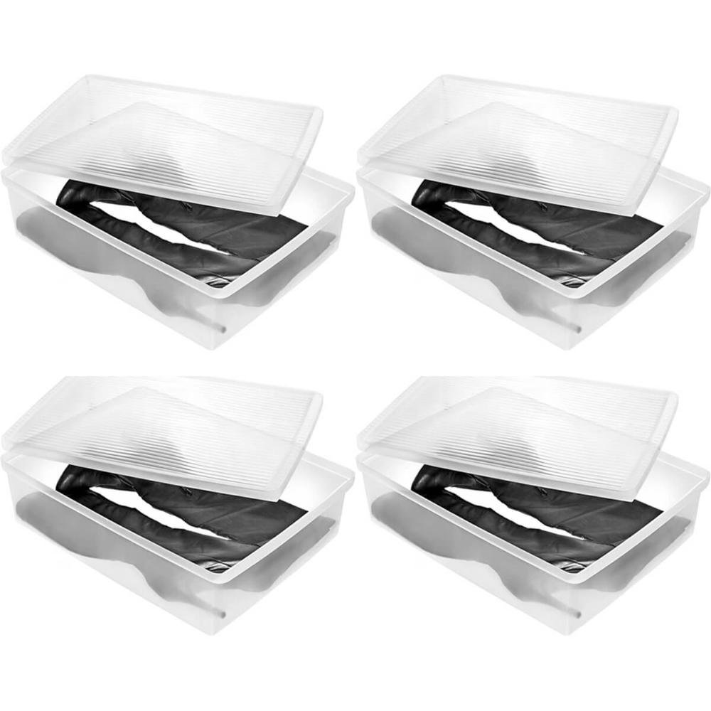 Kit 4 Caixas para Botas Cano Longo Ordene Organizadoras Transparentes ...