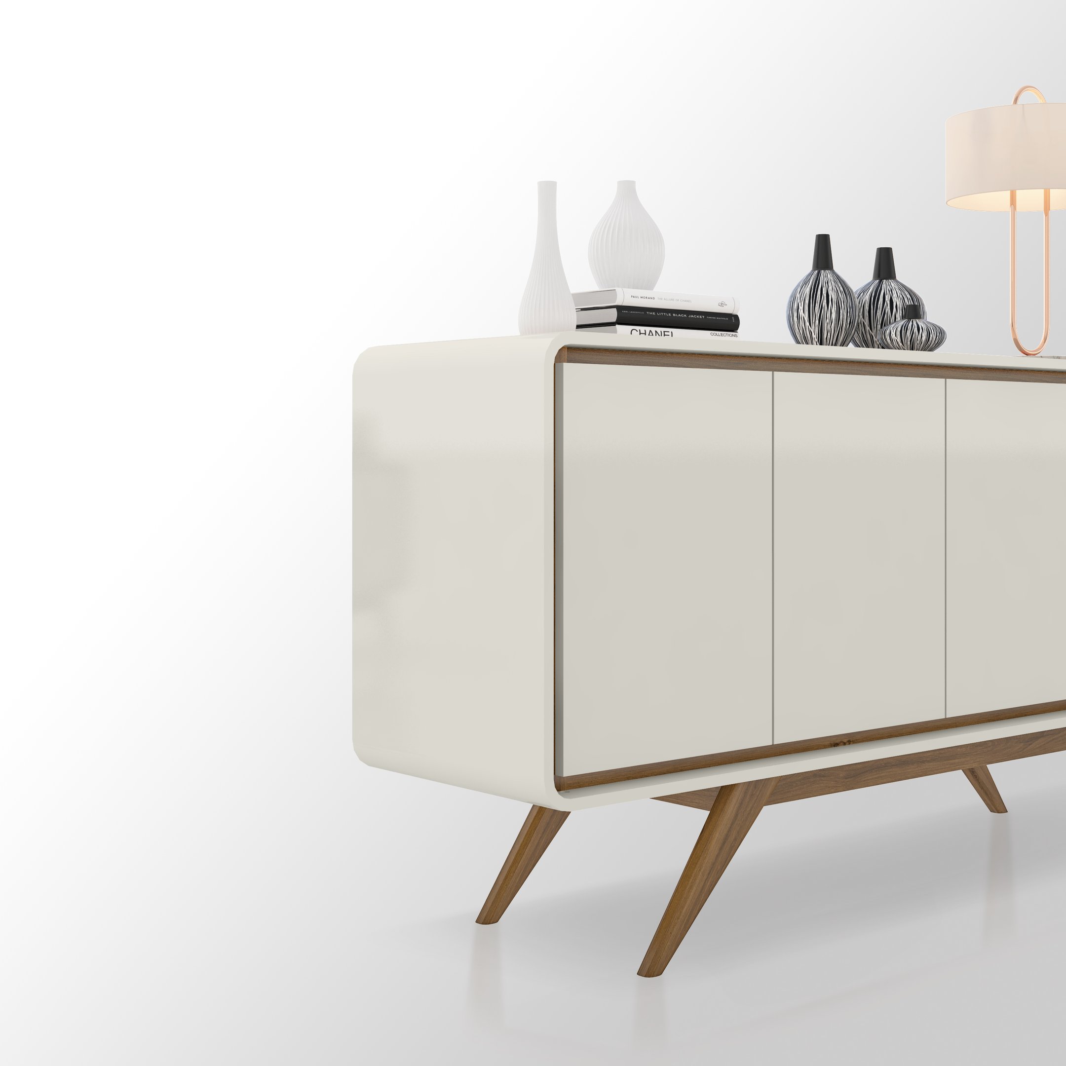 BUFFET CHANNEL INDUSTRIAL LUXO MODERNO 4 PORTAS 100% MDF NATURE COM OFF ...