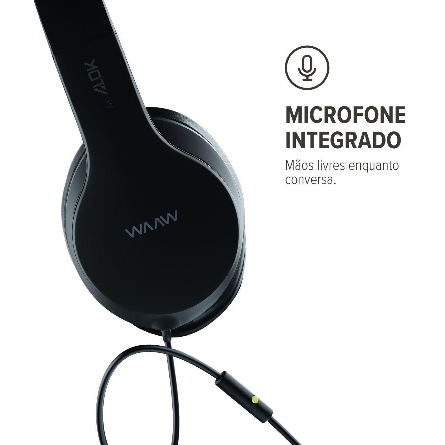 Fone de Ouvido Waaw by Alok Sense 100hw Over Ear, Dobrável, Cabo 1,2m e ...