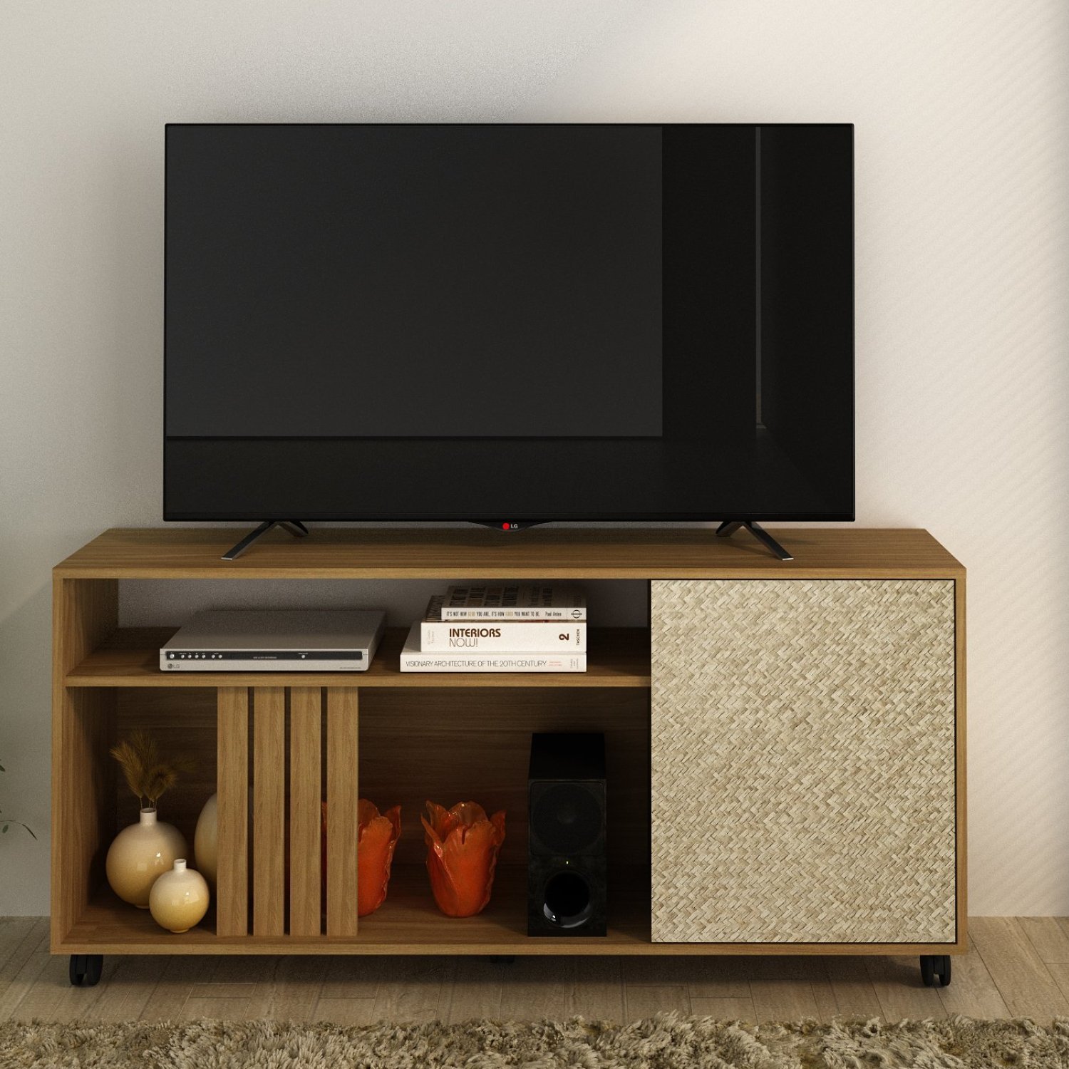 Rack para TV até 42 Polegadas 1 Porta R1481 136cm | MadeiraMadeira