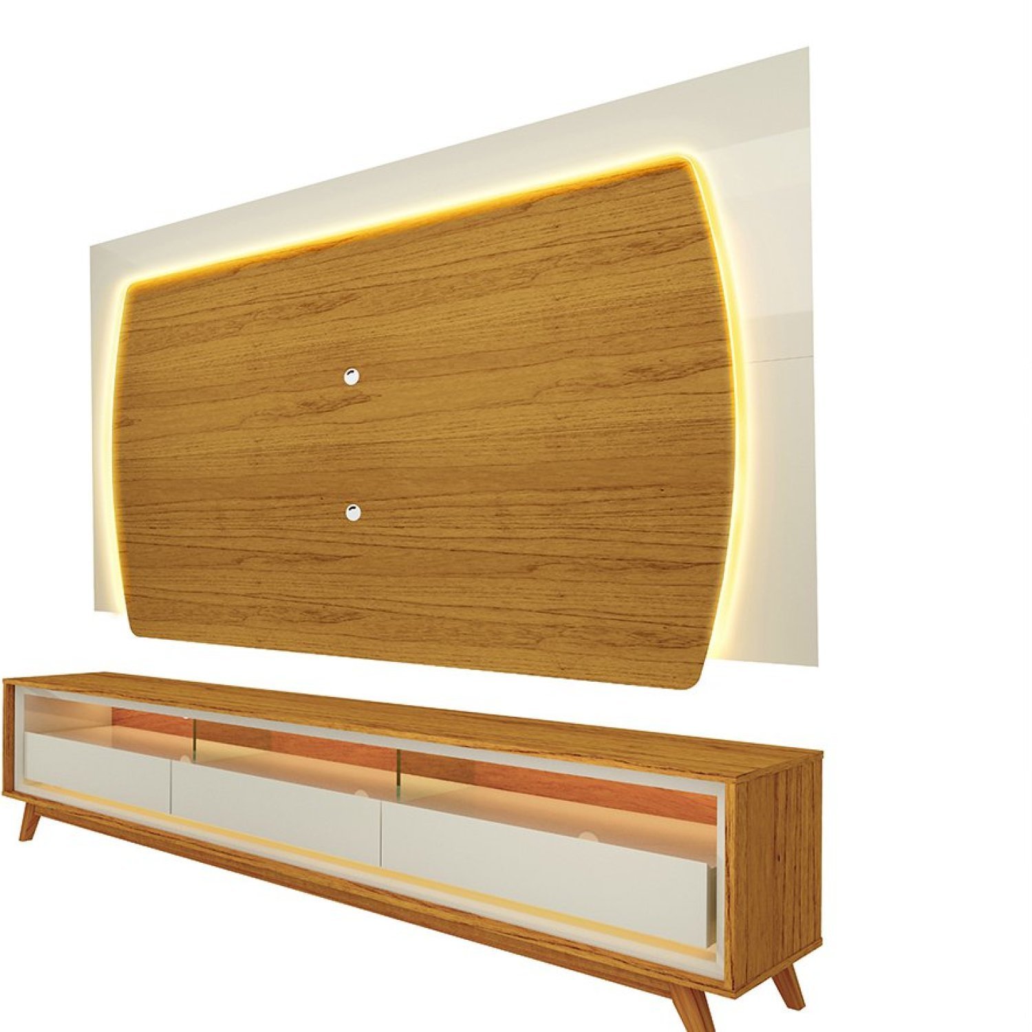 Rack com Painel Para TV até 75 Polegadas com LED 220cm Elegance Yescasa ...