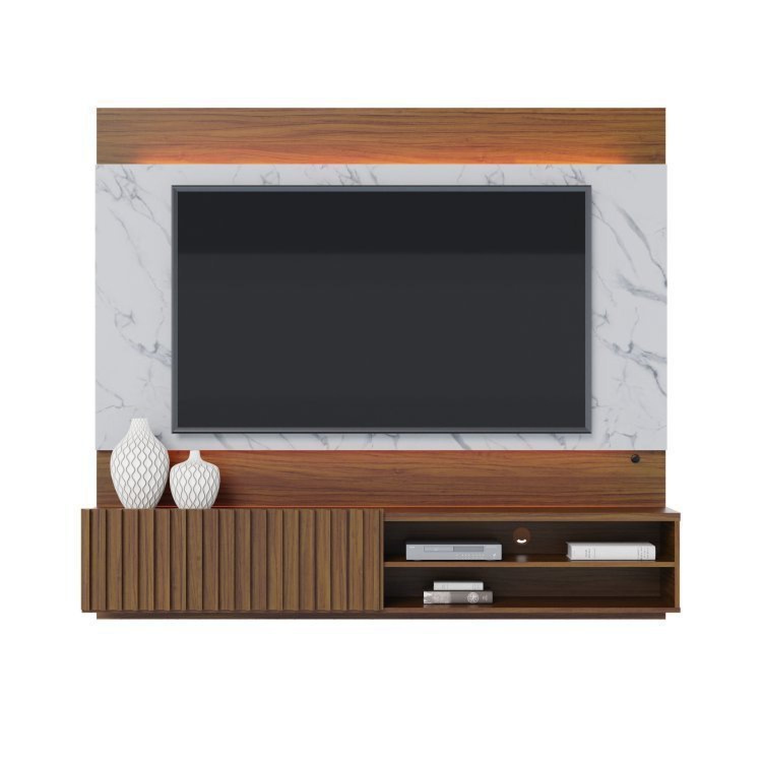 Conjunto Painel para TV até 65 Polegadas Ripado e Mesa de Centro Ibiza ...