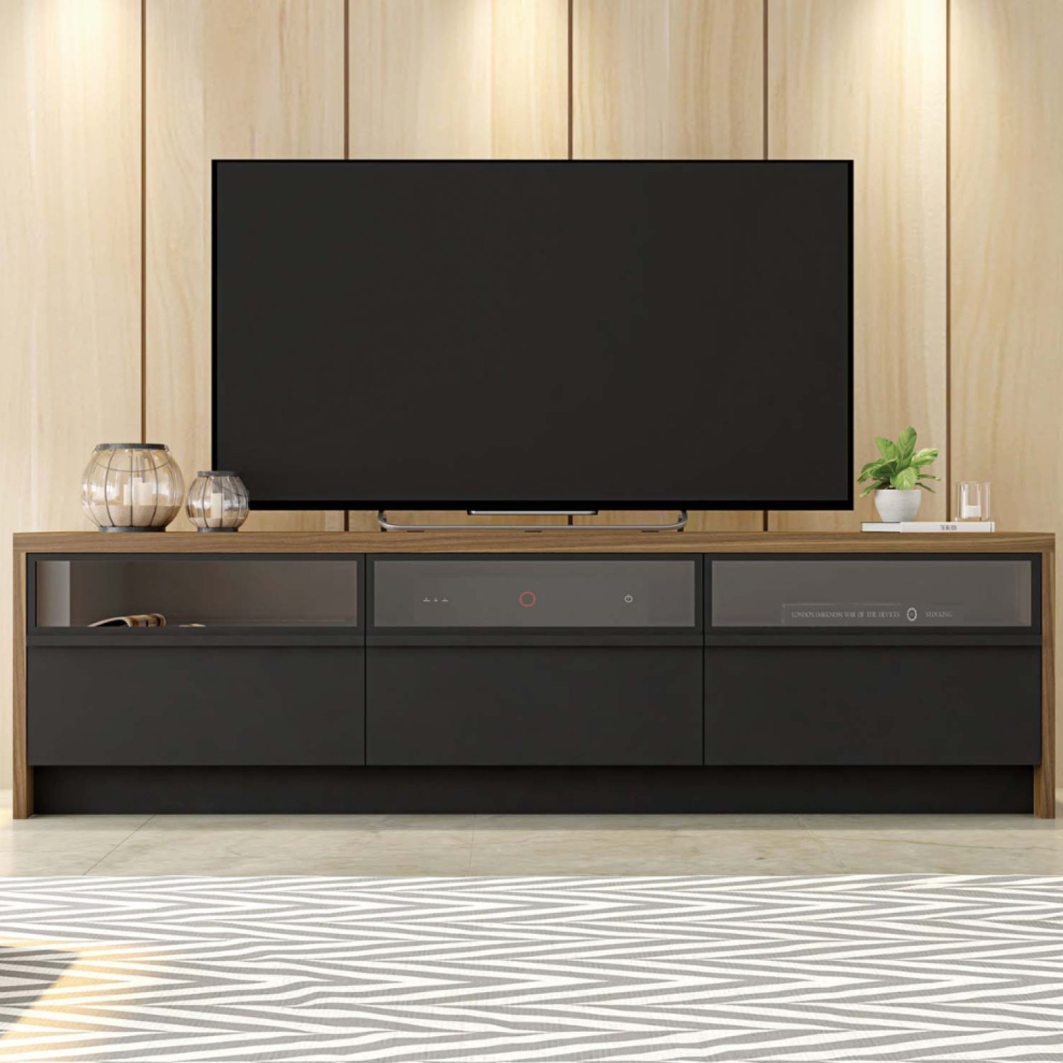 Rack para TV até 75 Polegadas 3 Gavetas Vectro Caemmun | MadeiraMadeira