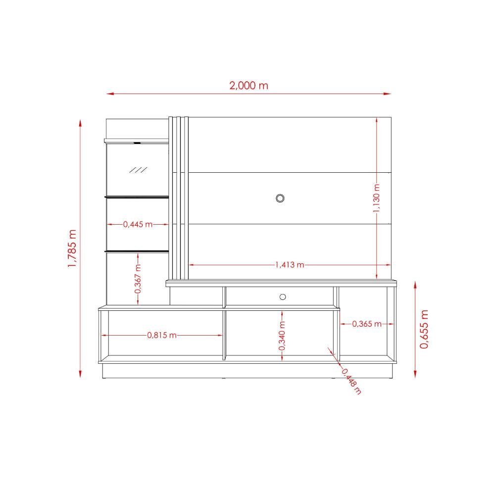 Rack com Painel Frizz Plus para TV de até 60- Titânio/Carvalho ...