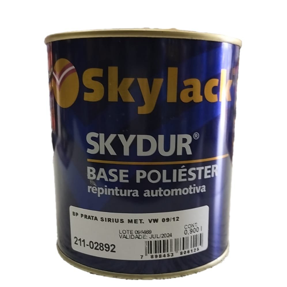 TINTA BASE POLIÉSTER PRATA SIRIUS METÁLICO 900ML SKY | MadeiraMadeira