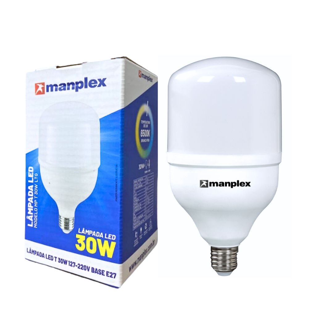 Lampada Led Bulbo 30w 6500k - Manplex | MadeiraMadeira