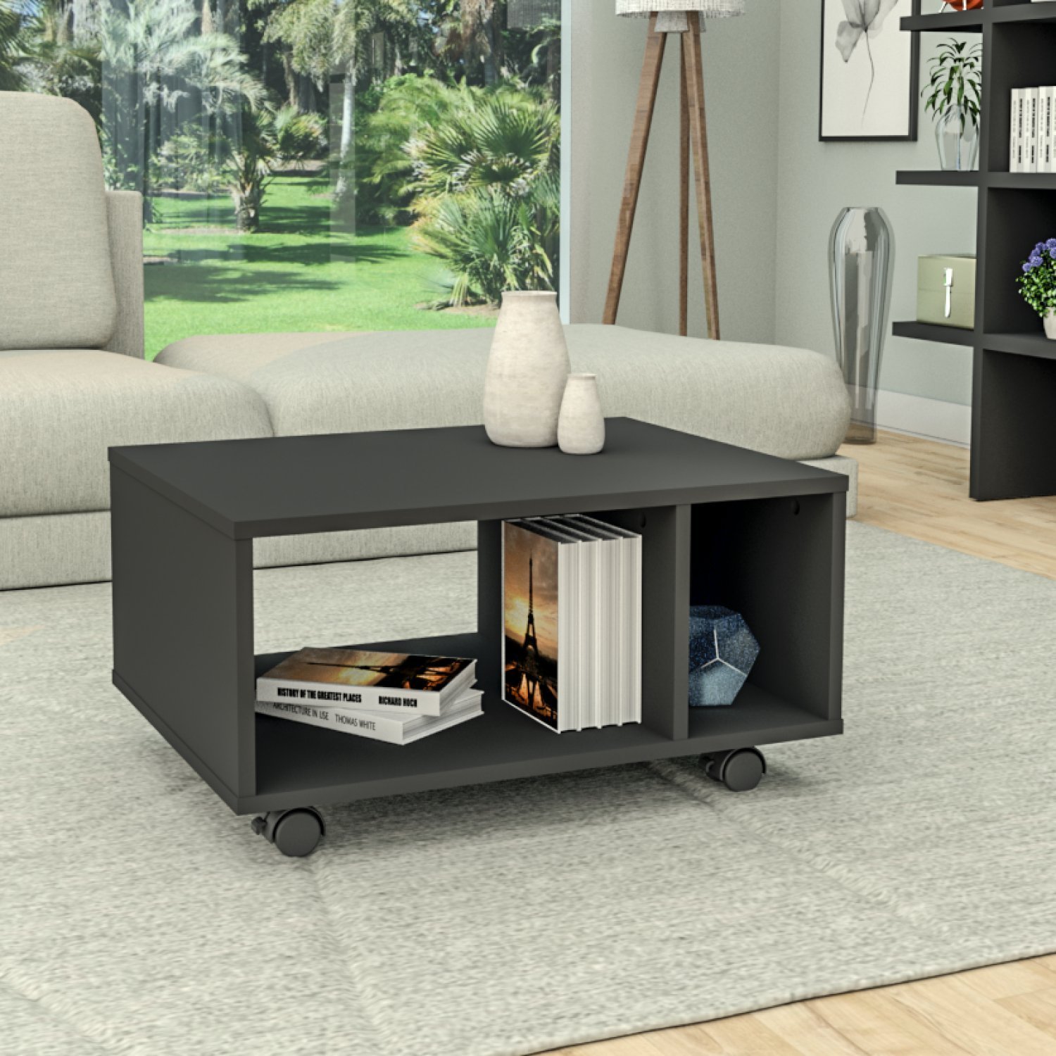 Mesa de Centro com Rodízio 45x60cm Appunto | MadeiraMadeira