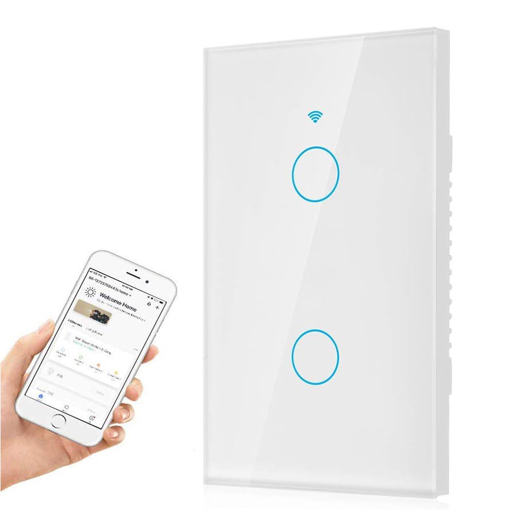 Interruptor Inteligente Touch Screen com Wi-fi 2 Botões Tuya Smart ...