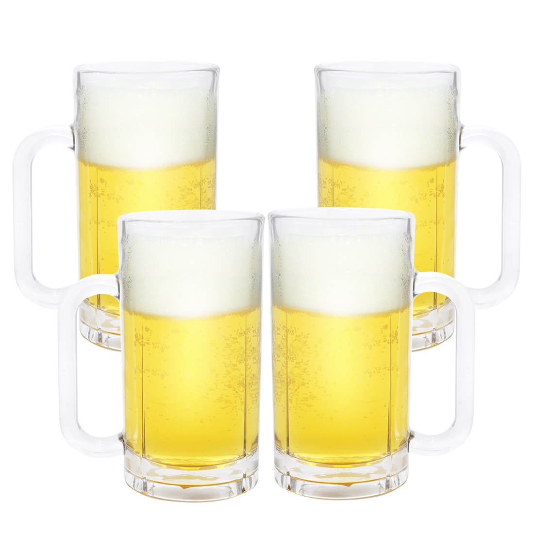 Kit 4 Canecas de Chopp Cerveja de Vidro Grosso 540ml | MadeiraMadeira