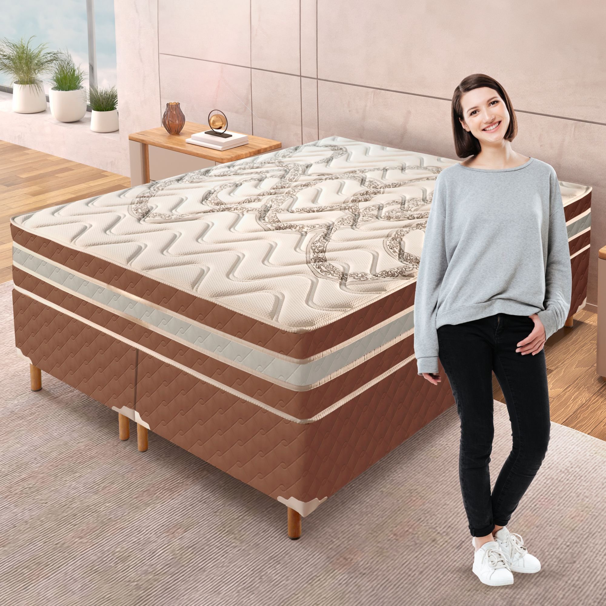 Colchão Queen Molas Ensacadas Samambaia 30x158x198cm | MadeiraMadeira