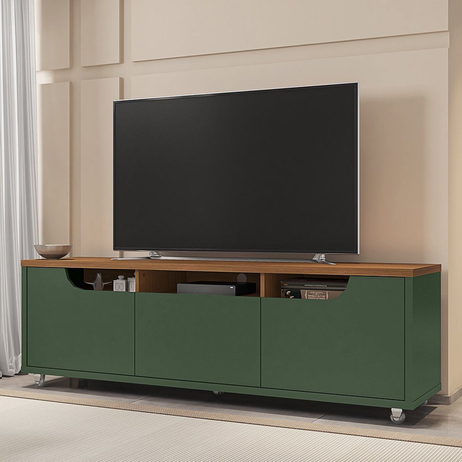 Rack para TV até 60 Polegadas 160cm 1 Gaveta 2 Portas Jersey Casa D ...