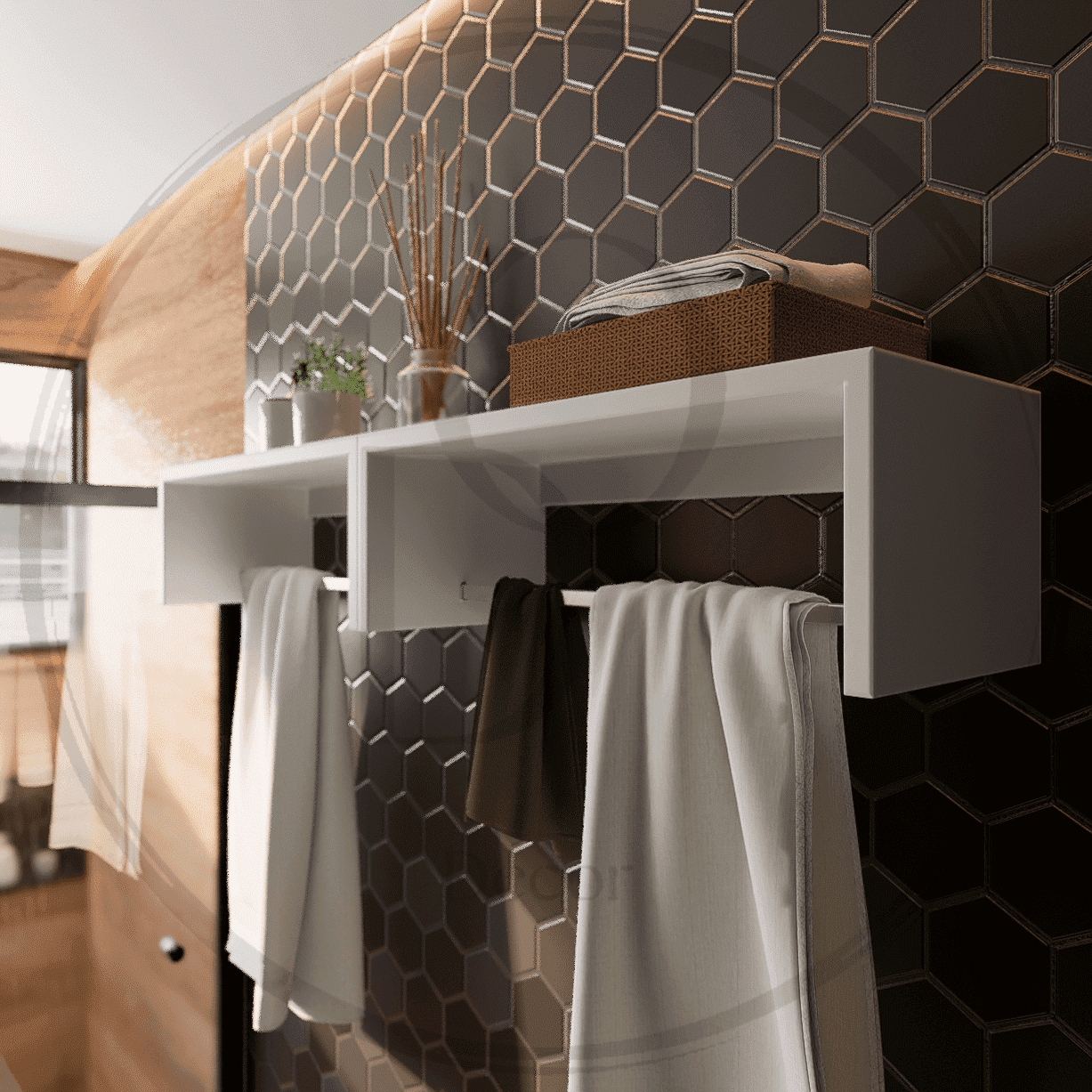 Kit 2 Cabideiro De Madeira Expositor Wood On Design Cabideiro multiuso aéreo | MadeiraMadeira