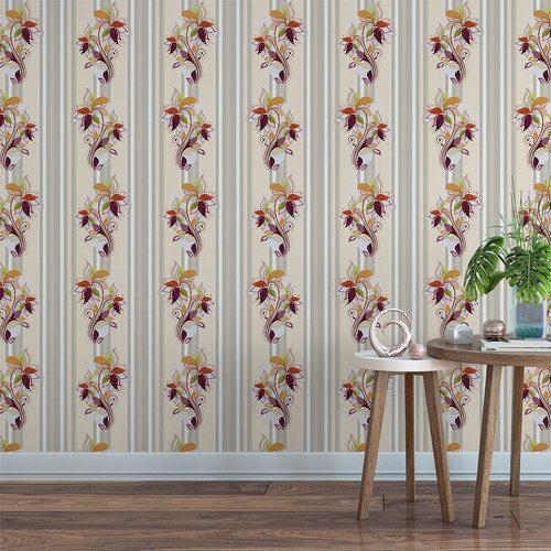 Papel De Parede Adesivo Floral Efeito Art Craft - 10m | MadeiraMadeira