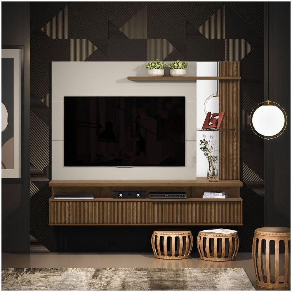 Painel Home Ripado Para Tv Até 60 " Maragogi Freijo/off White | MadeiraMadeira