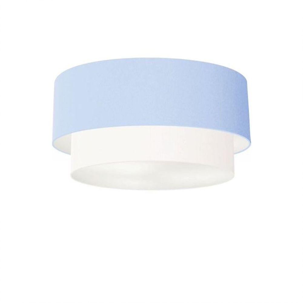 Plafon Cilíndrico Se-3017 Cúpula Azul Bebê Branco | MadeiraMadeira