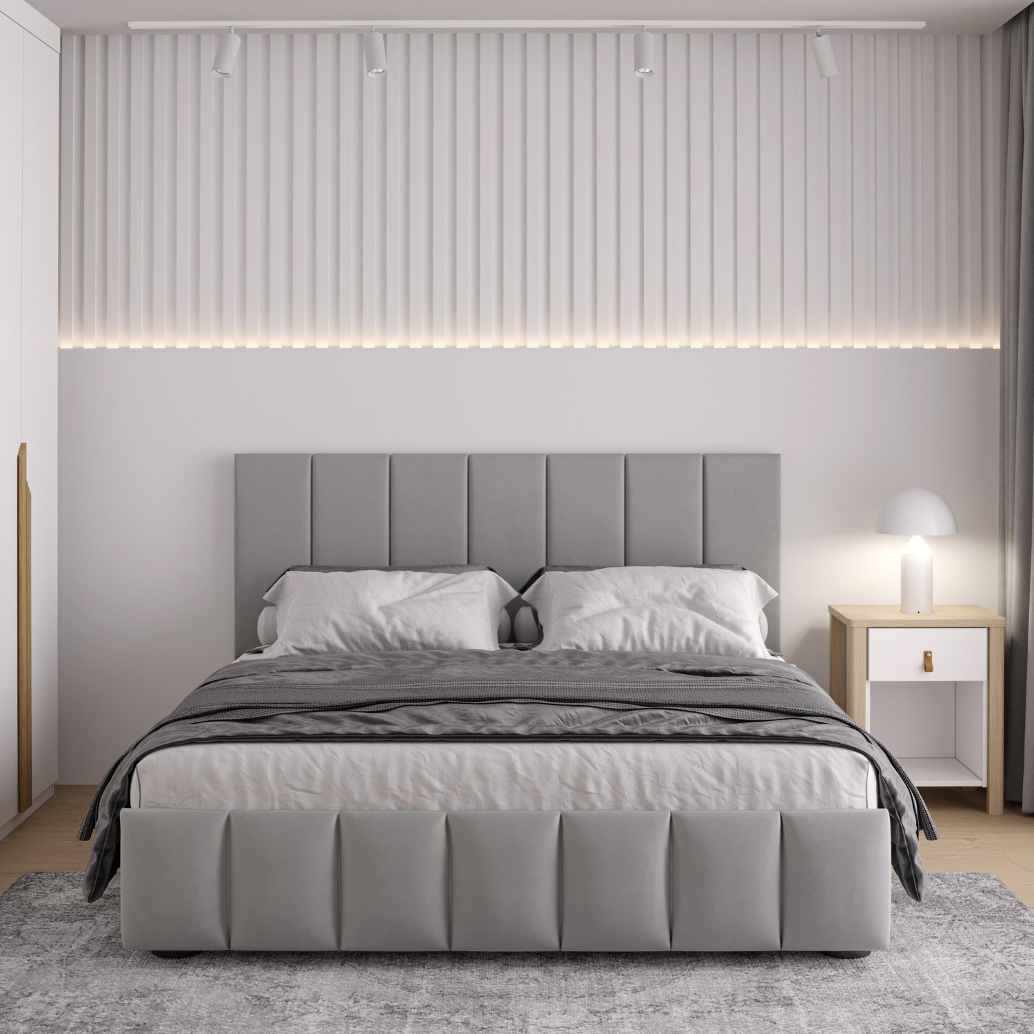 Cama Com Cabeceira Casal Estofada Uvaia CabeCasa MadeiraMadeira Cama Com Cabeceira Casal Estofada Uvaia CabeCasa MadeiraMadeira