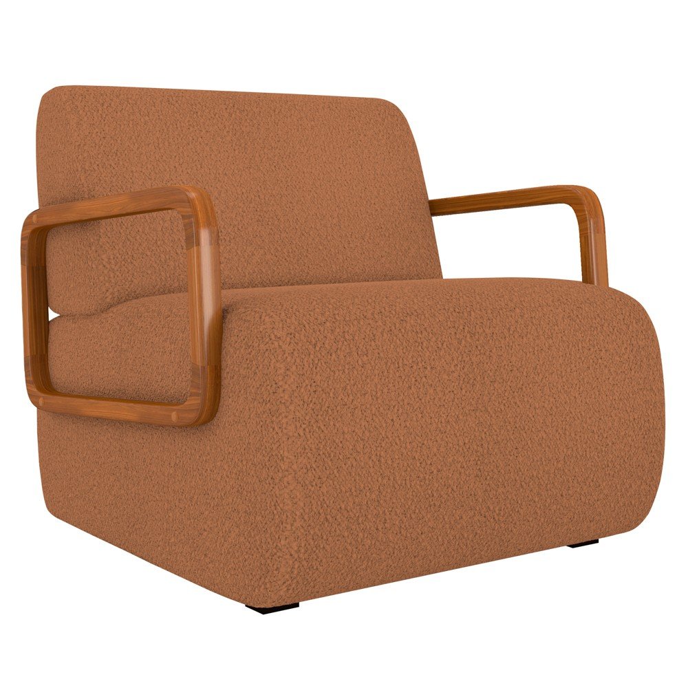 Poltrona Decorativa Orgânica para Sala Belarus K04 Bouclê Terracota ...