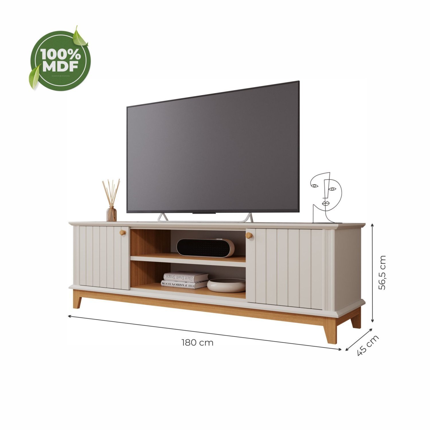 Rack para TV até 60 Polegadas 2 Portas Porto Yescasa | MadeiraMadeira