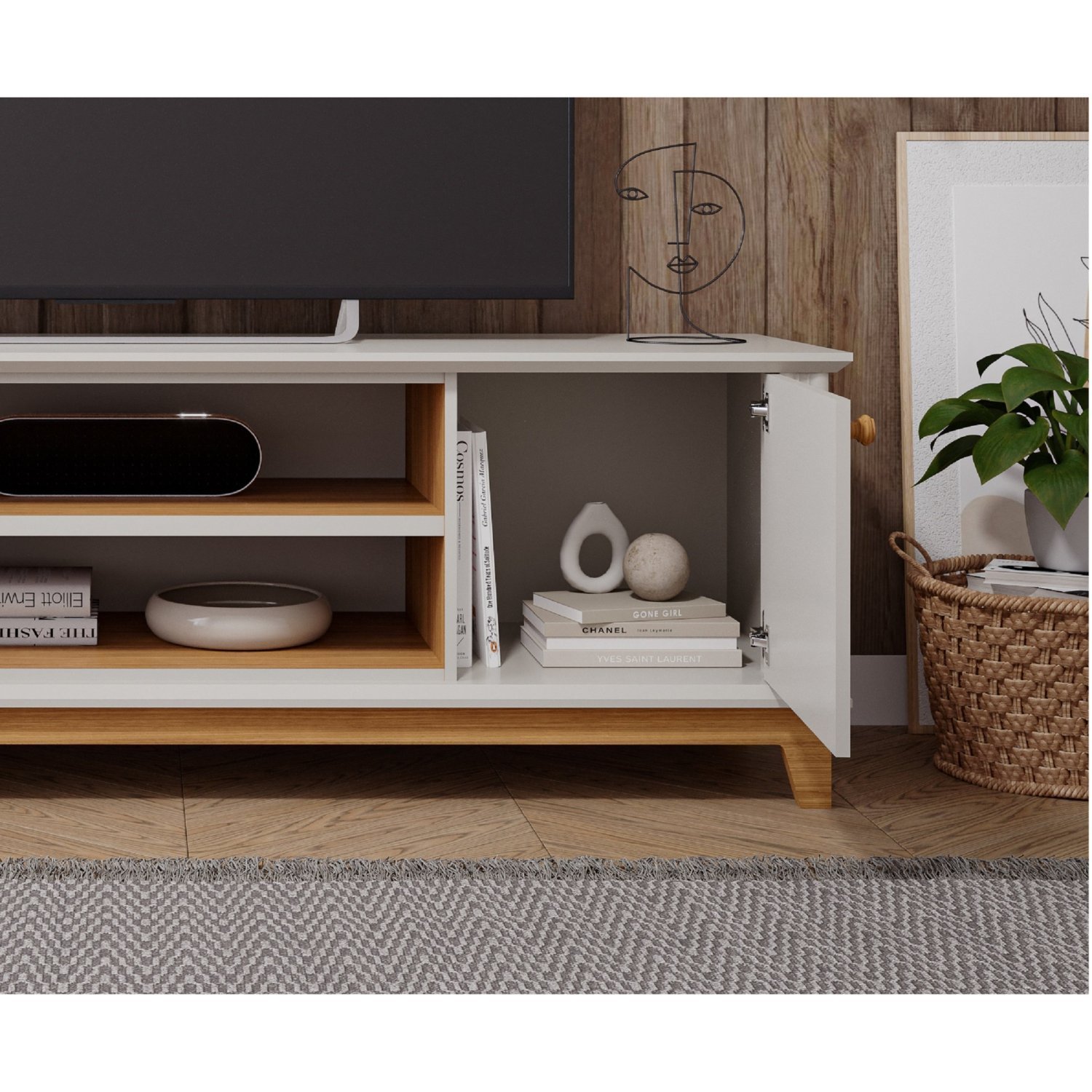 Rack para TV até 60 Polegadas 2 Portas Porto Yescasa | MadeiraMadeira