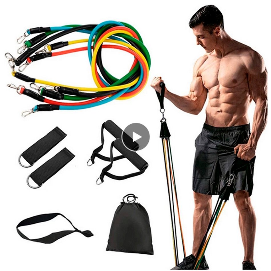 Elastico treino Academia Exercicio Extensor Kit Band Em casa Malhar ...