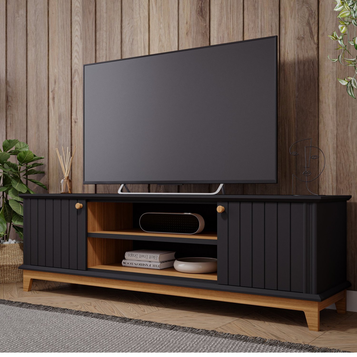 Rack para TV até 60 Polegadas 2 Portas Porto Yescasa | MadeiraMadeira