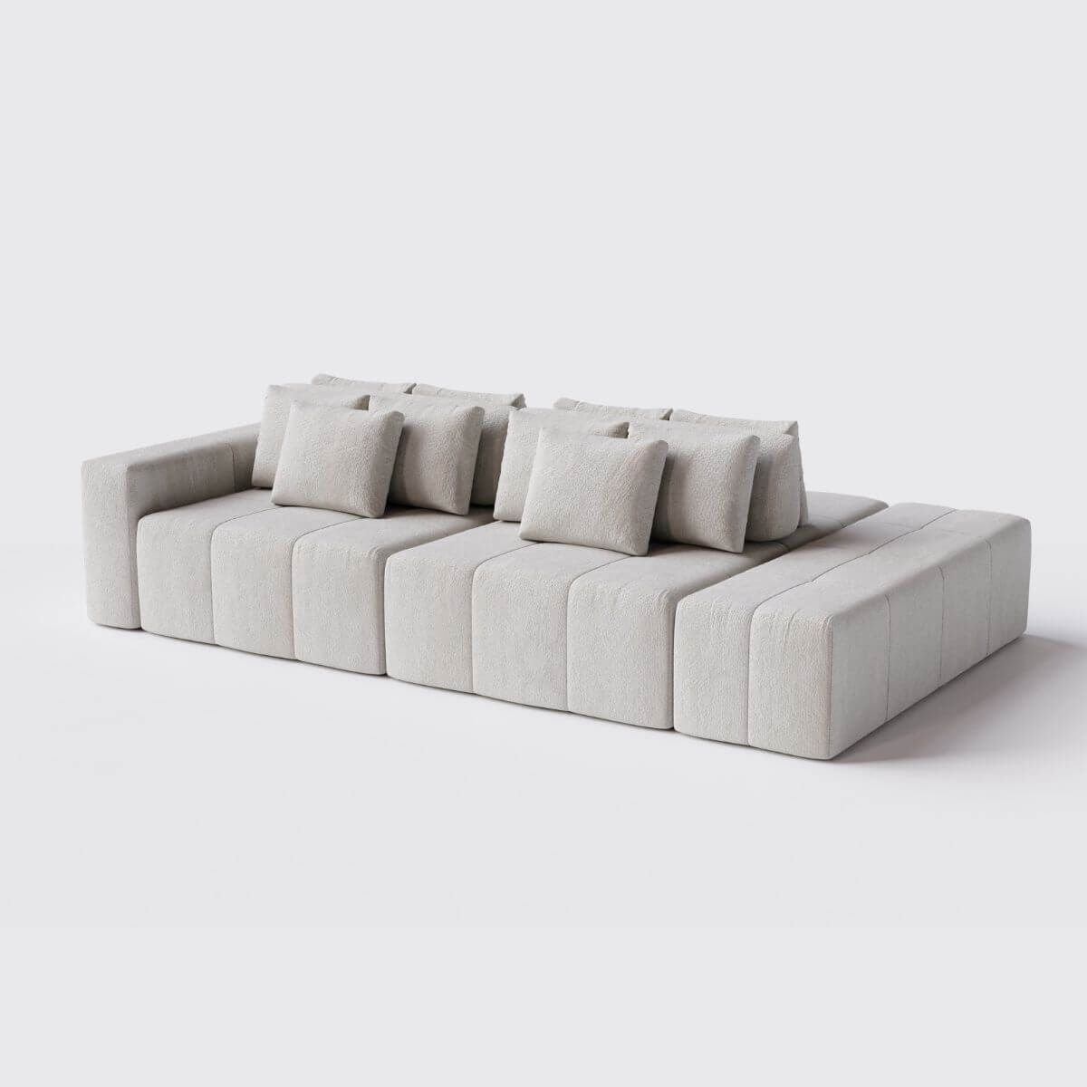 Sofá Modulado Ilha Santorini 2,30m X 1,60m em Boucle Bege - Home Mobily ...