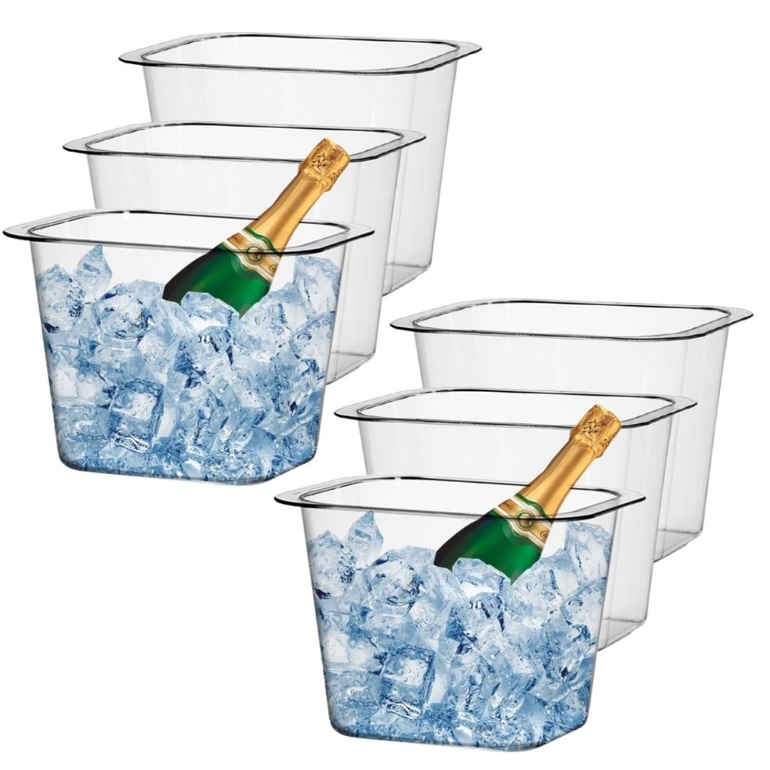 Kit 06 Balde de Gelo Cristal 4,8 L Bebidas Cerveja Champagne ...