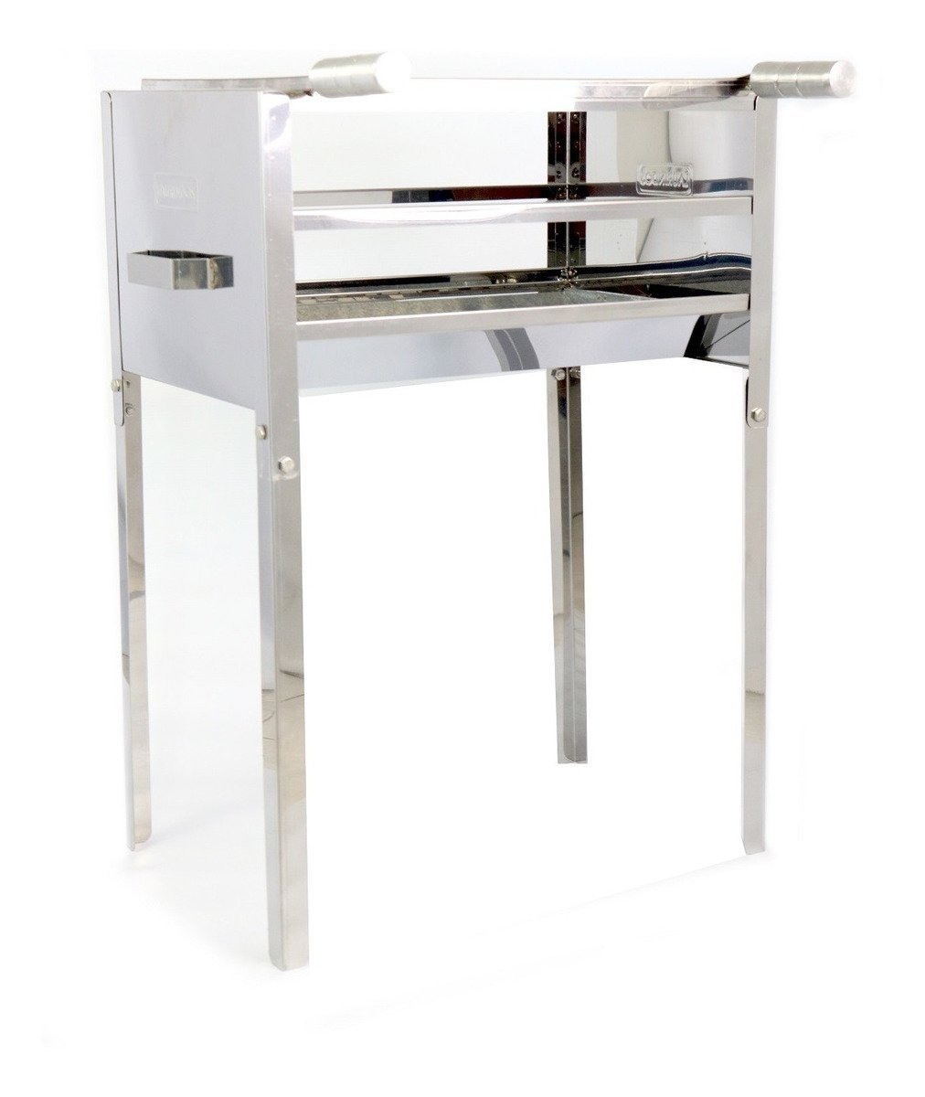Churrasqueira De Inox Grande 81x66x40 Econômica Grelha Moeda ...