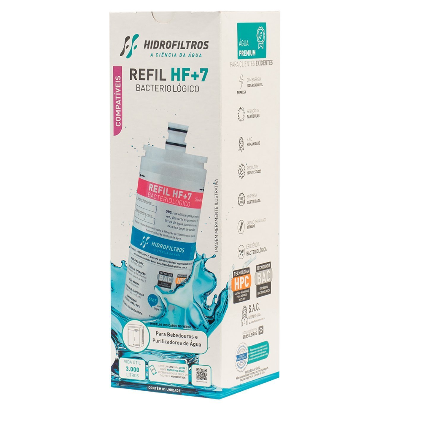 Refil Compatível para Purificador Ibbl Hf+7 Hidro Filtros | MadeiraMadeira