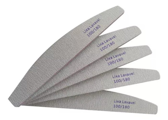 Kit Micro Lixa 100/180 20 Un Boomerangue Lavável Unha em Gel ...
