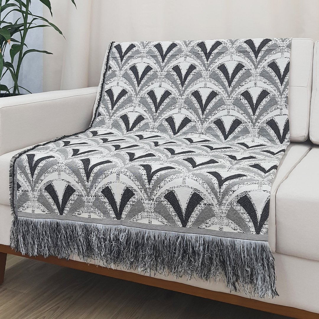 Manta para Sofá Dupla Face Leque | MadeiraMadeira