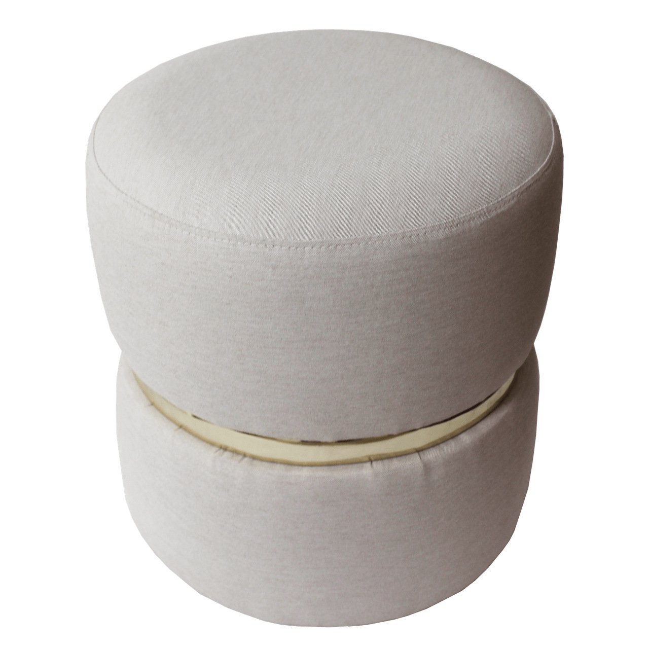 Puff Belt Linho e Couro Casa Fraga | MadeiraMadeira