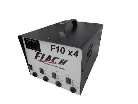 CARREGADOR FLACH F10 4X 10A/12V DE ACUM. BASEADO EM TEC. DIGITAL ...