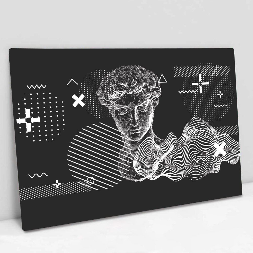 Quadro Decorativo em Canvas Grego Geométrico Arte TaColado Moldura ...