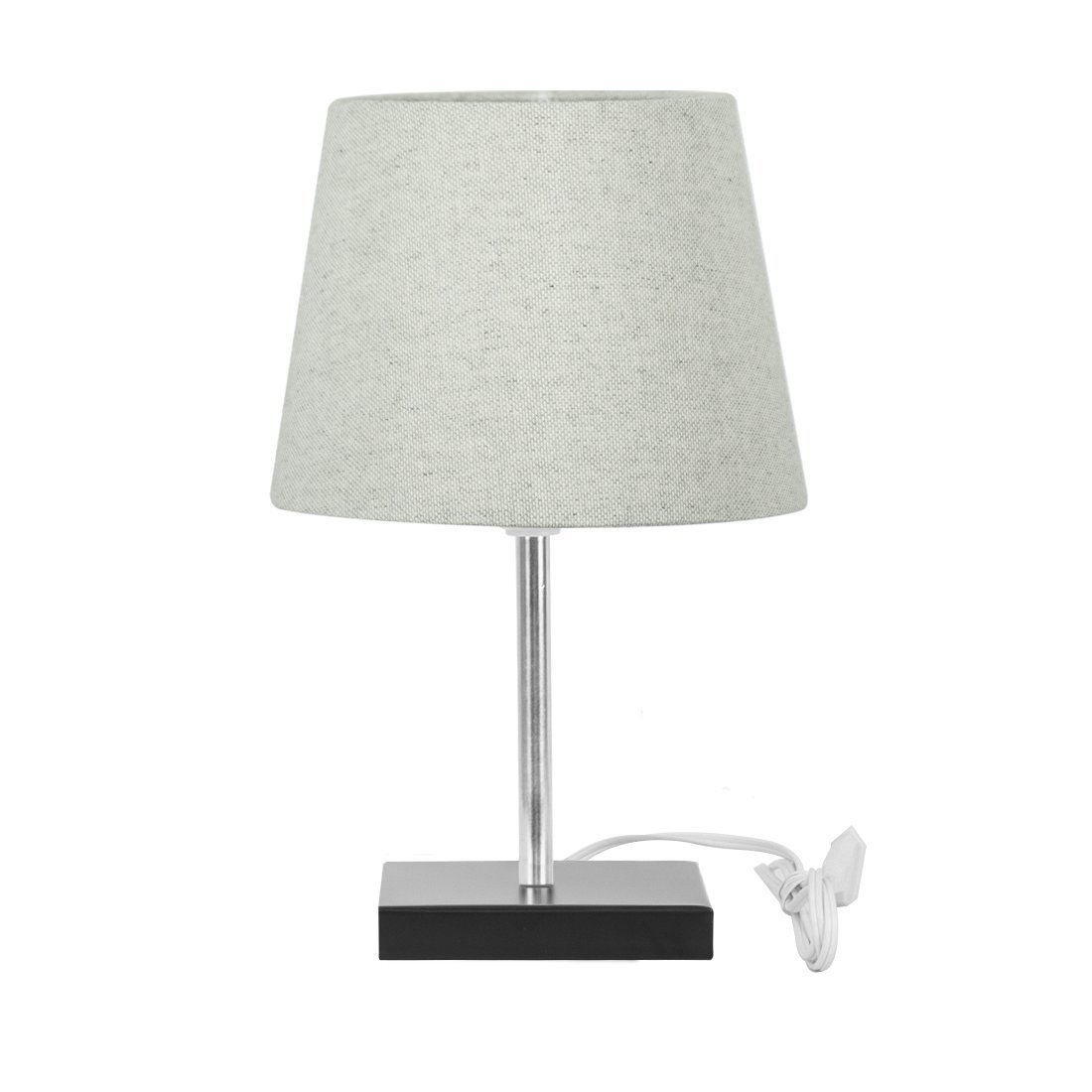 Abajur Eros Touch Rustico Escuro 026 Base Preto Quadrada | MadeiraMadeira