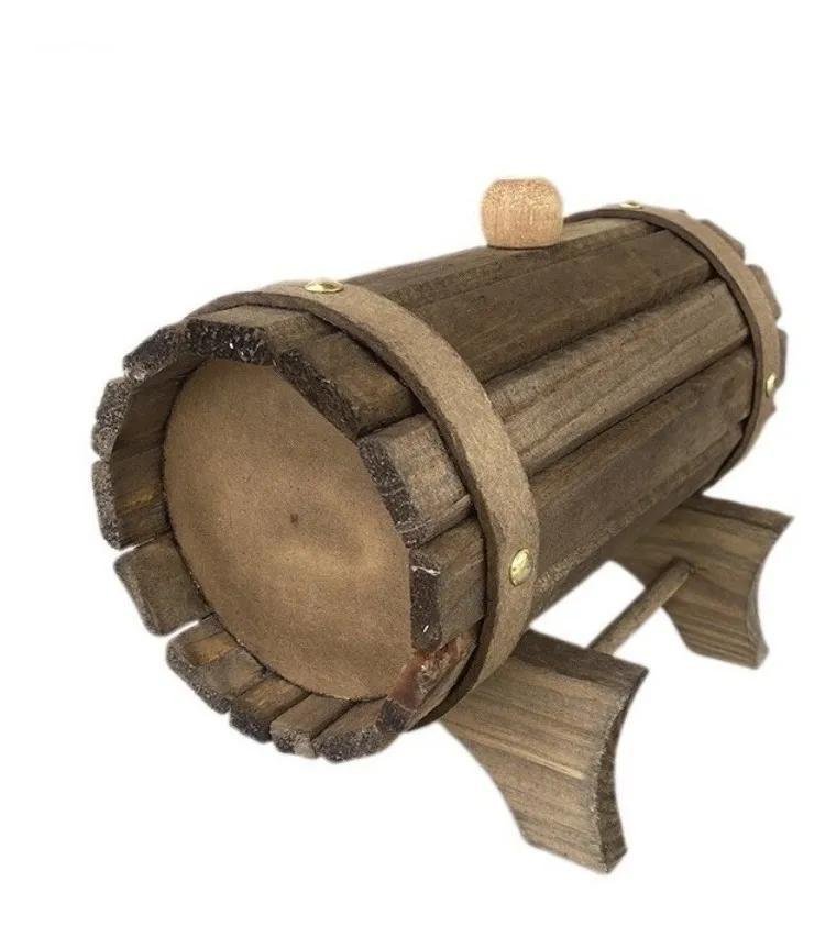 Barril Tonel Madeira Pingometro Rústico Para Mesa Balção Bar ...